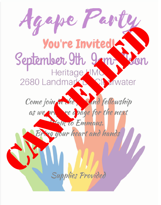 CANCELLED - West Coast Agape Party | Aldersgate Emmaus